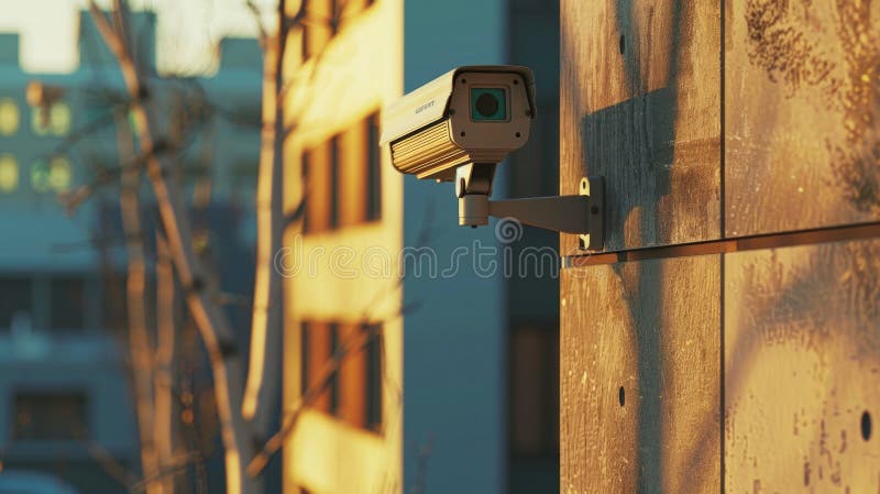 Building-mounted camera stock photo. Image of installation - 377579786