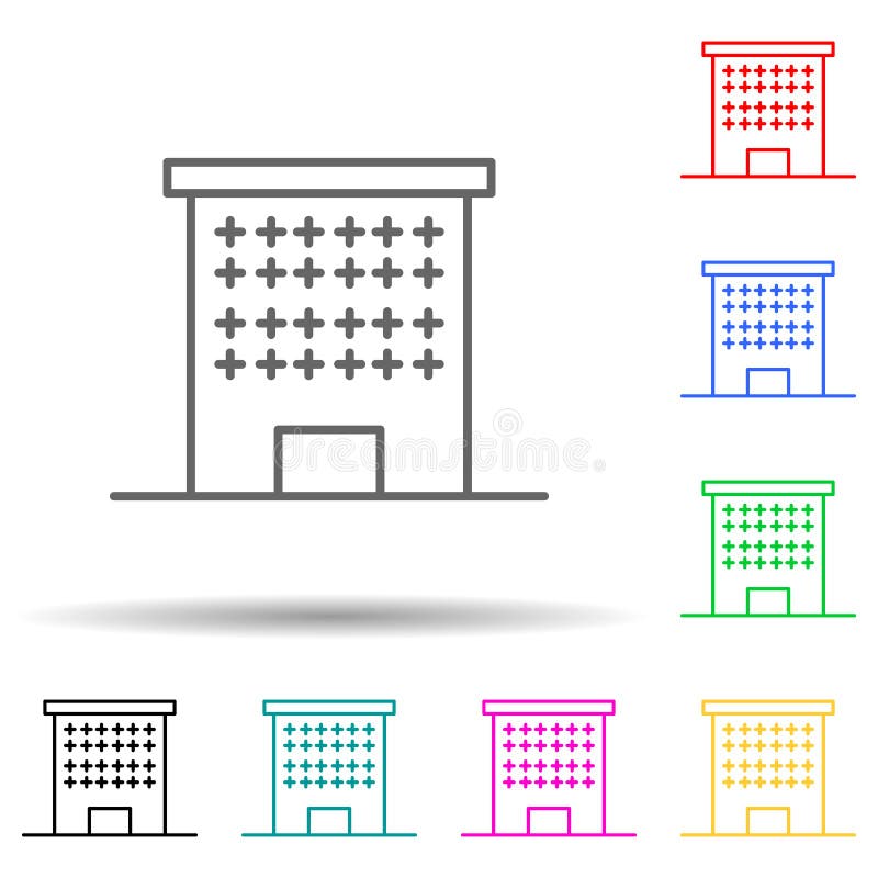 Building Multi Color Set Icon Simple Thin Line Outline Vector Of Building Icons For Ui And Ux