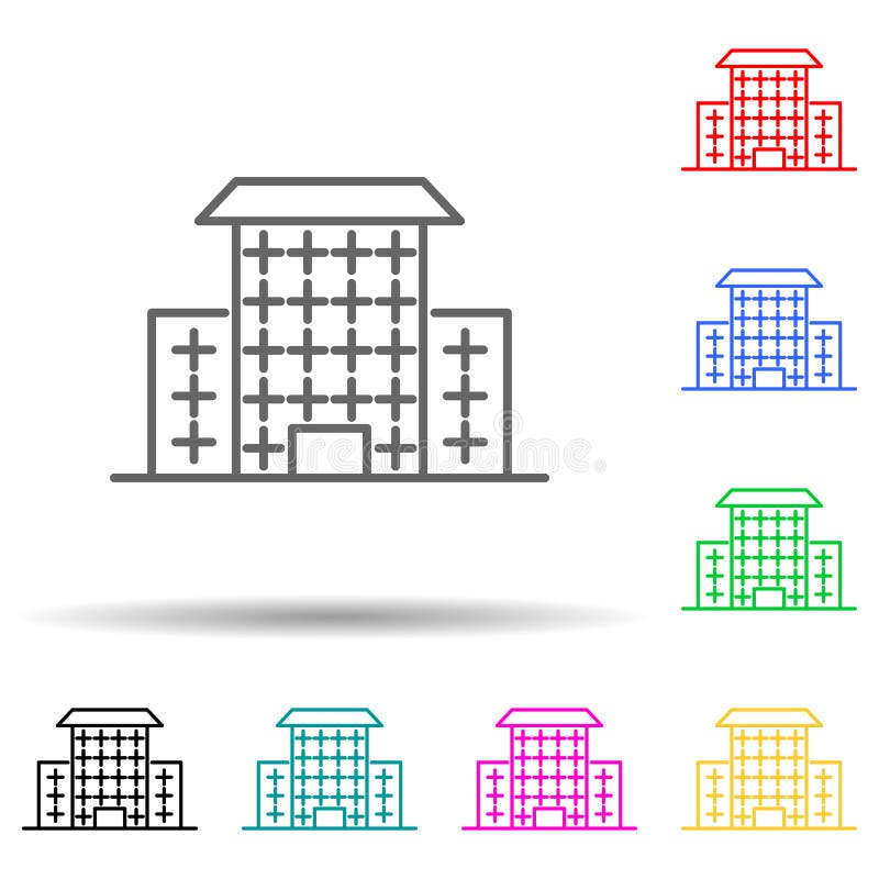 Building Multi Color Set Icon Simple Thin Line Outline Vector Of Building Icons For Ui And Ux