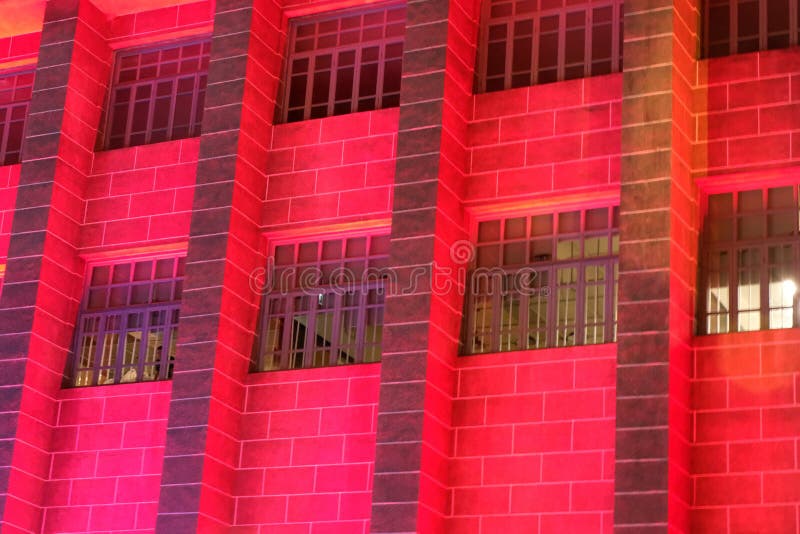 Building Multiple Colour at Night ,thailand Stock Photo - Image of ...