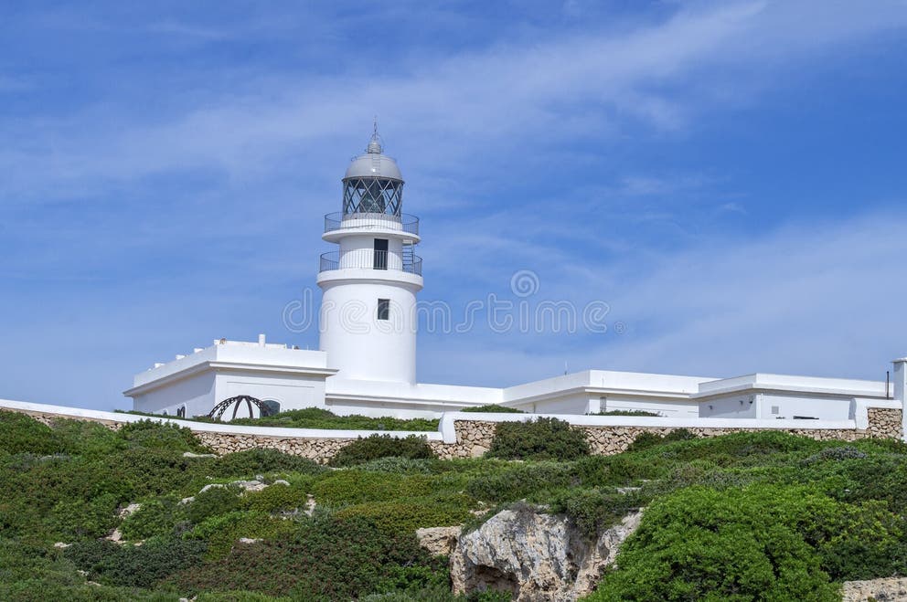 Building of a Nautical Lighthouse, Menorca Stock Image - Image of lighthouse, rock: 301453051