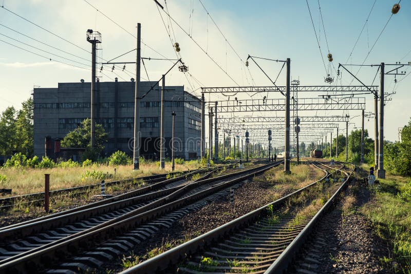 Building near the railroad stock photo. Image of cargo - 94031884