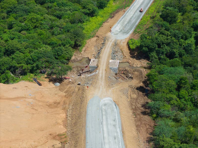Building New Bridge with Road Stock Image - Image of paving, building ...