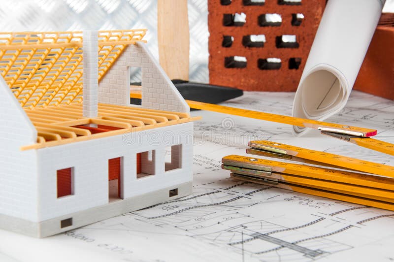 Building new house stock image. Image of builder, construction - 36039667