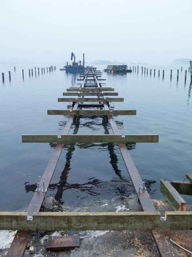 Building a New Pier on the Water Stock Image - Image of building ...