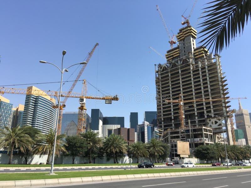 Building New Skyscrapers in Doha Qatar Editorial Image - Image of qatar ...