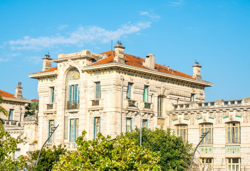 Building in Nice, France stock image. Image of construction - 94393437