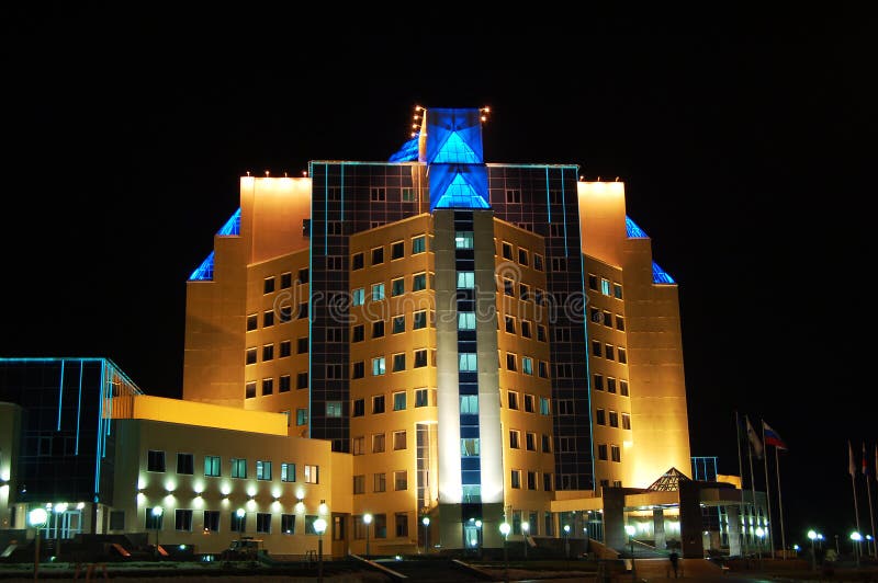 Building at night stock image. Image of illumination - 11438037