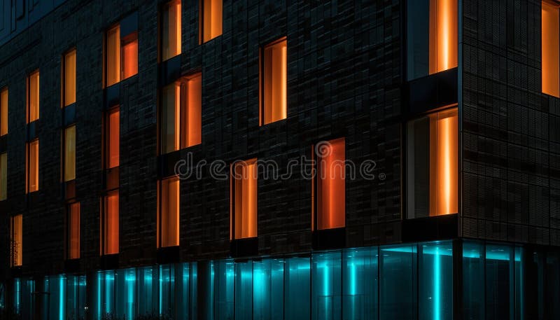 Building in night stock illustration. Illustration of wall - 295259196