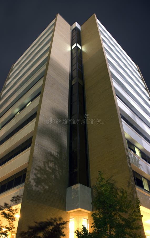 Building at Night stock image. Image of symmetry, mirror - 3432791