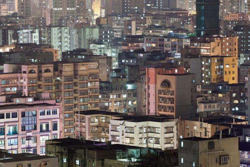 Building Night View stock image. Image of landscape, kowloon - 25229041
