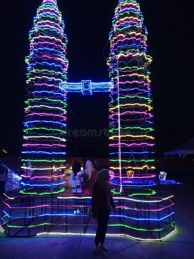 Building Night View with Colourful Light Editorial Stock Photo - Image ...