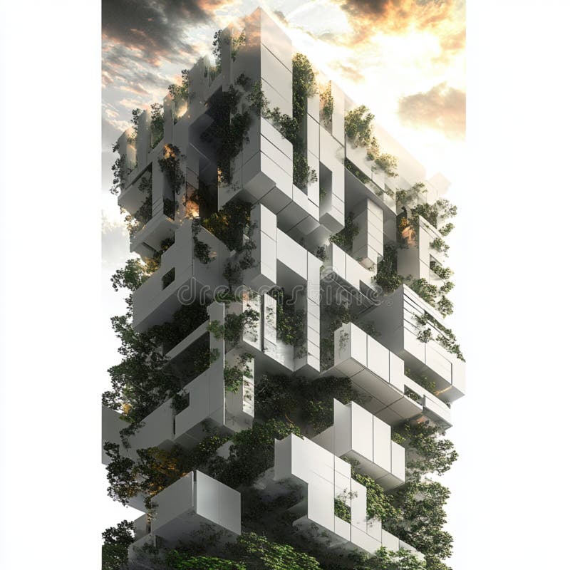 Building of a Non-standard Shape Stock Illustration - Illustration of ...