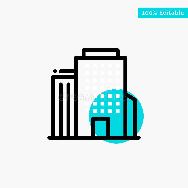 Building, Office, American Turquoise Highlight Circle Point Vector Icon ...