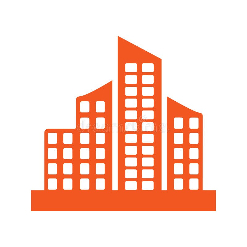 Building, Office, Architecture Icon. Orange Vector Design Stock ...