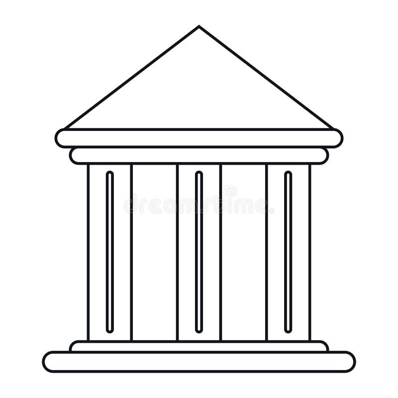 Building Office Bank Structure Outline Stock Vector - Illustration of ...