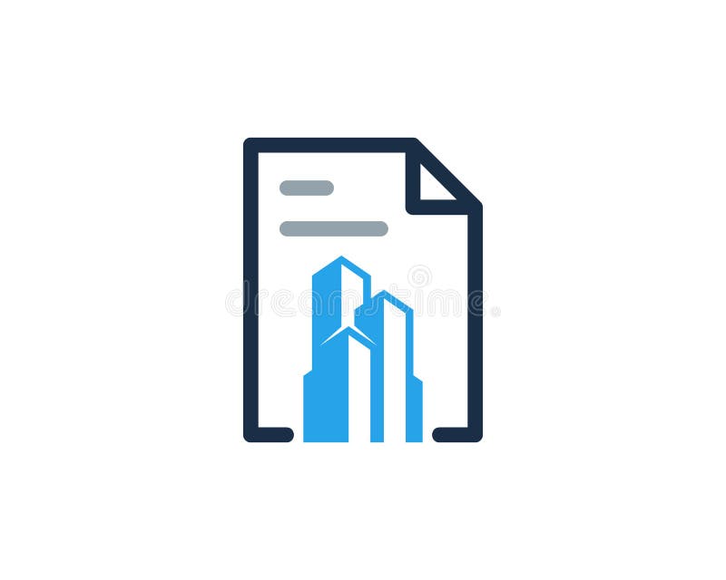 Building Office Document Icon Logo Design Element Stock Vector ...