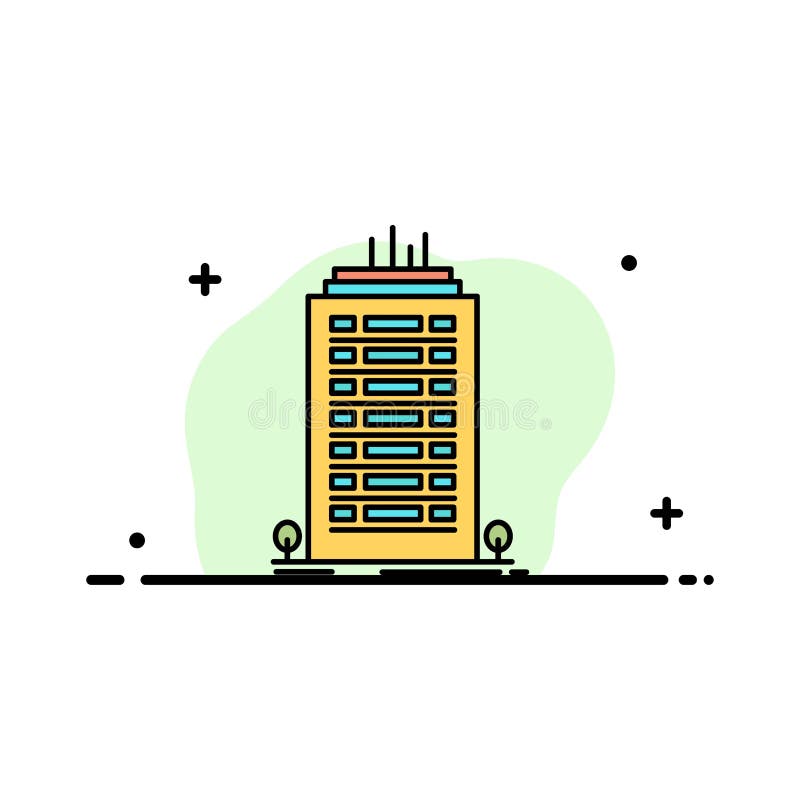 Building, Office, Skyscraper, Tower Business Flat Line Filled Icon ...
