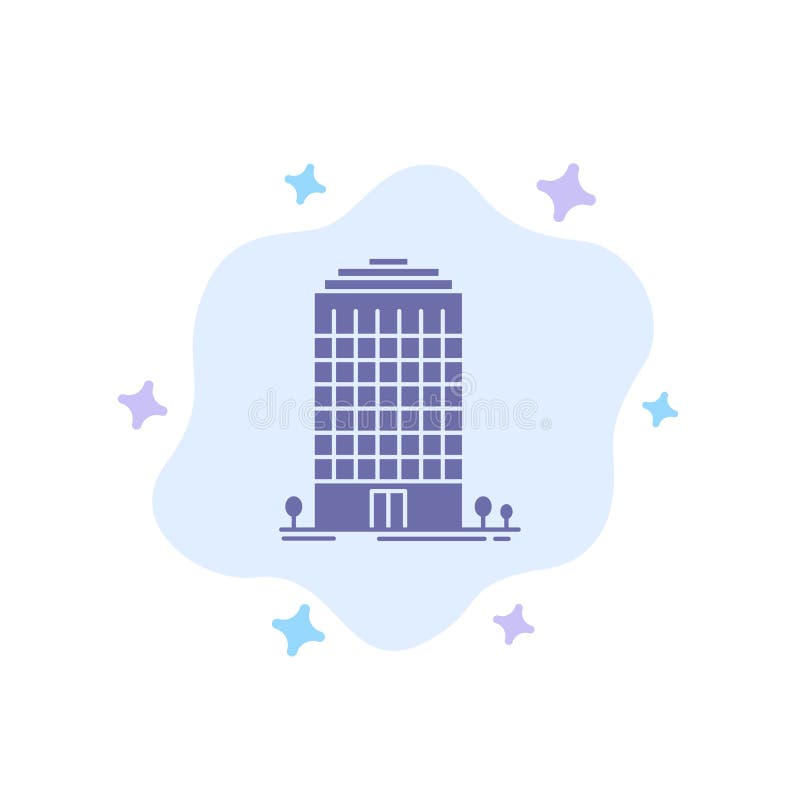 Building, Office, Tower, Space Blue Icon on Abstract Cloud Background ...