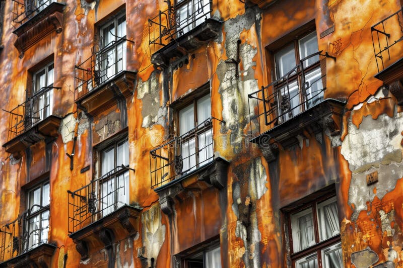 The Building is Old and Has a Lot of Rust Stock Illustration ...