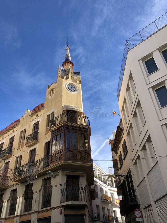Building in the Old Town of Sitges Stock Photo - Image of town, house ...