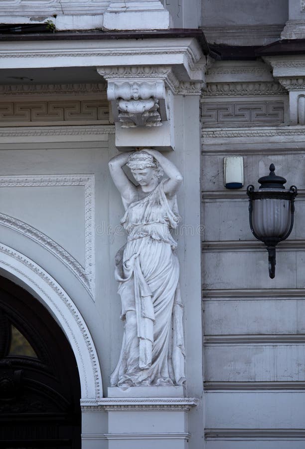 Building with Ornate Architectural Elements in Vilnius, Lithuania Stock ...