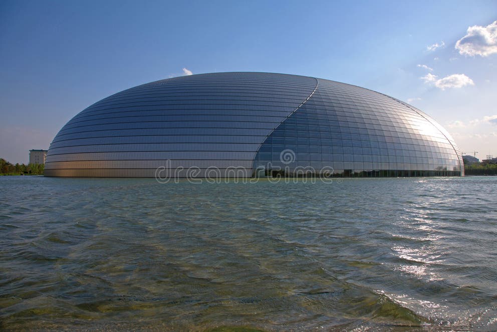 Building Over Water stock image. Image of sphere, perform - 5044581