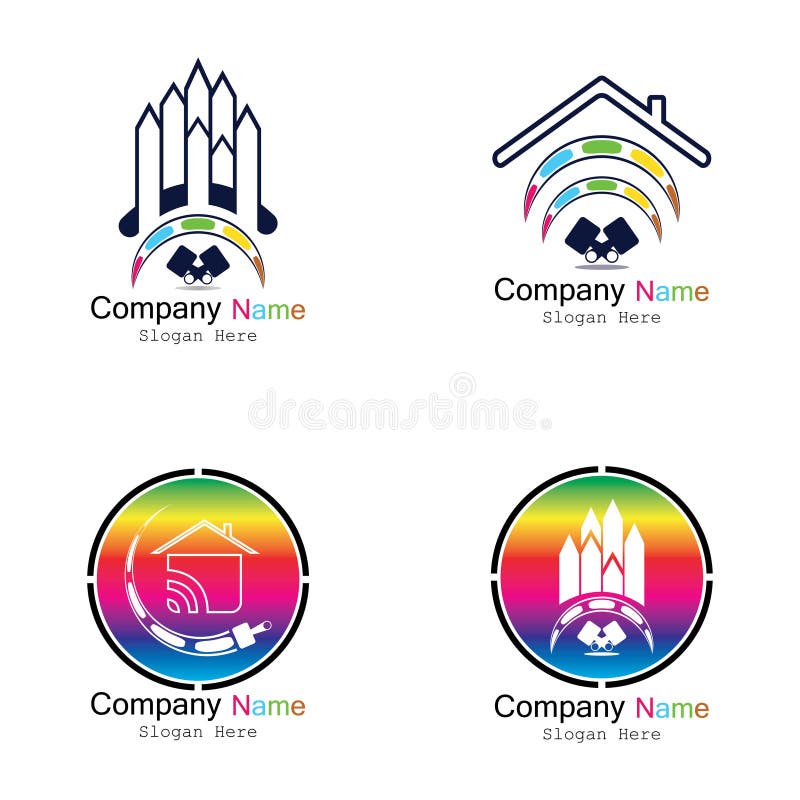 BUILDING PAINT VECTOR LOGO ICON Stock Vector - Illustration of modern ...