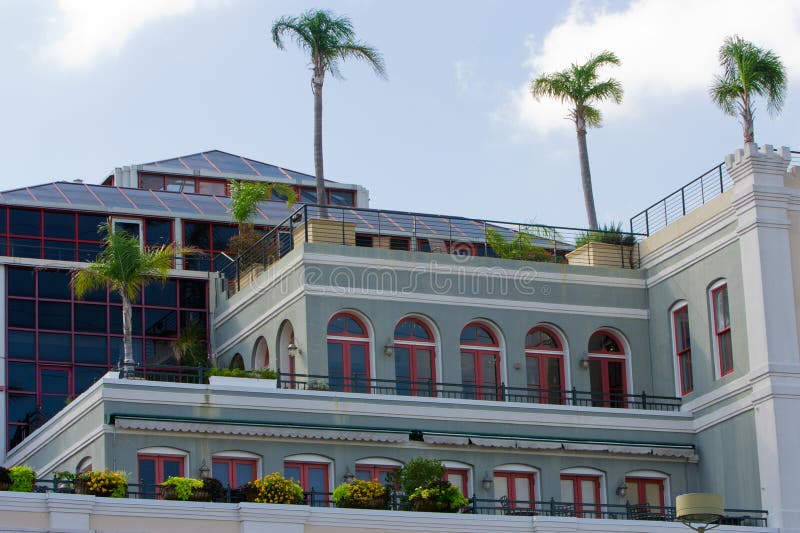 Building with palm trees stock photo. Image of hotel - 22332256