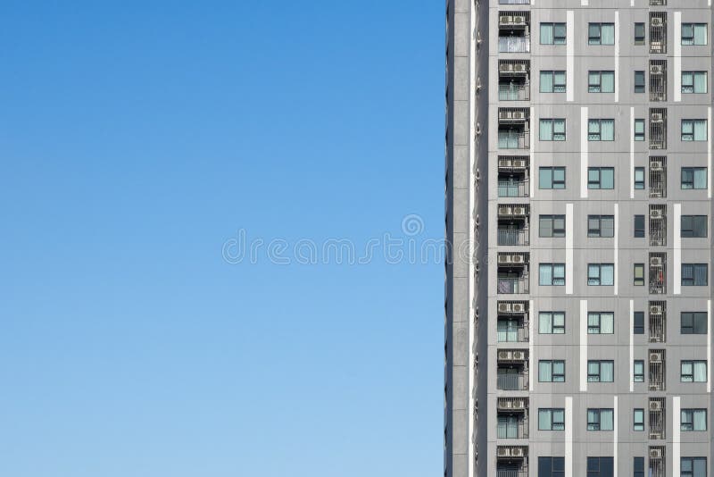 Building Part of Condominium and Blue Sky Stock Photo - Image of ...