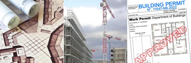 Building Permit Banner Concept with Imaginary Cadastral Map ...