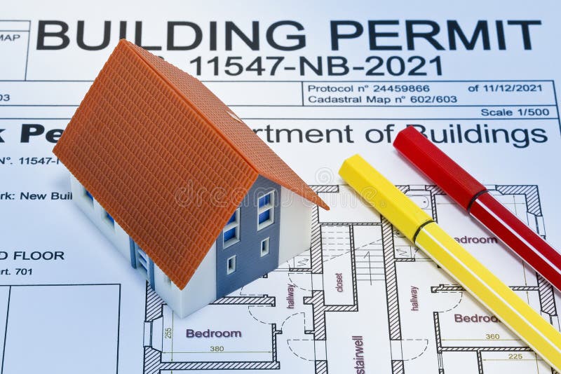 Building Permit Concept with Imaginary General Urban Plan and Cadastral ...