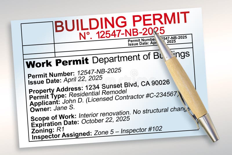 Building Permit Concept with Imaginary Approved Residential Building ...