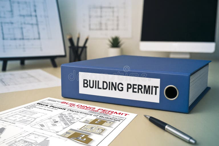 Building Permit Concept with Imaginary Approved Residential Building ...