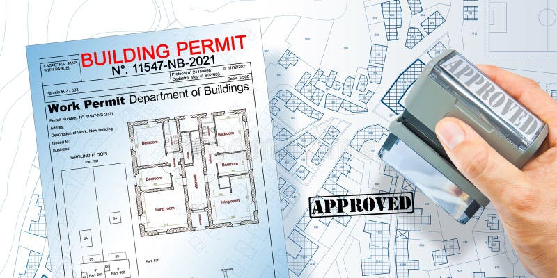 Building Permit Concept with Imaginary General Urban Plan and Cadastral ...
