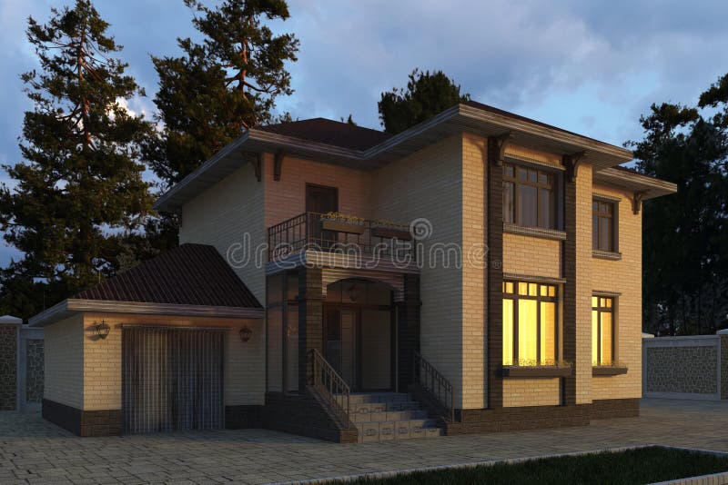 Building Photo Realistic Render 3D Illustration Stock Illustration ...