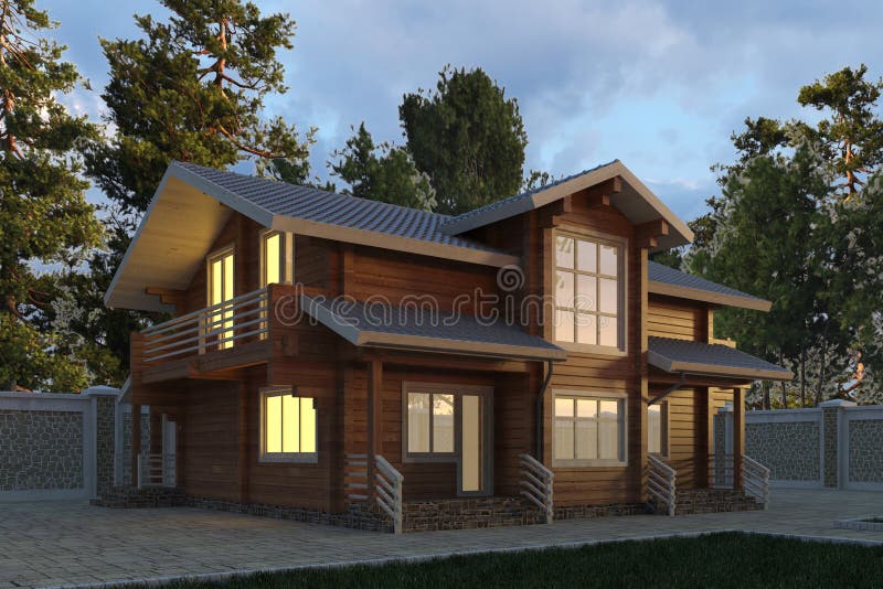 Building Photo Realistic Render 3D Illustration Stock Illustration ...