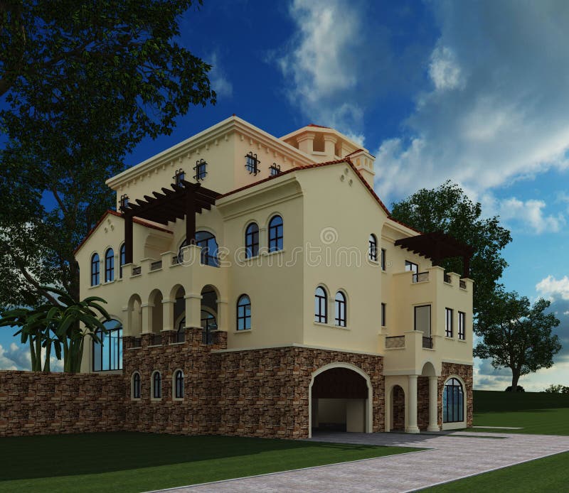 Building Photorealistic Render Stock Illustration - Illustration of ...