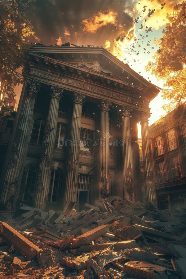 A Building with a Pile of Rubble in the Foreground. Suitable for ...