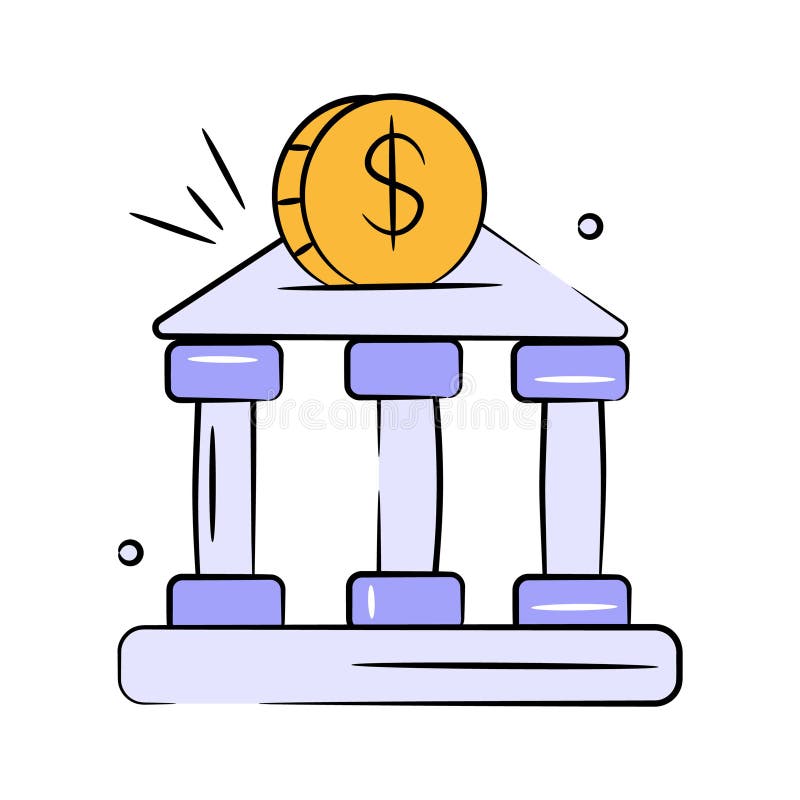 Building with Pillars Denoting Concept Vector of Bank Building in ...
