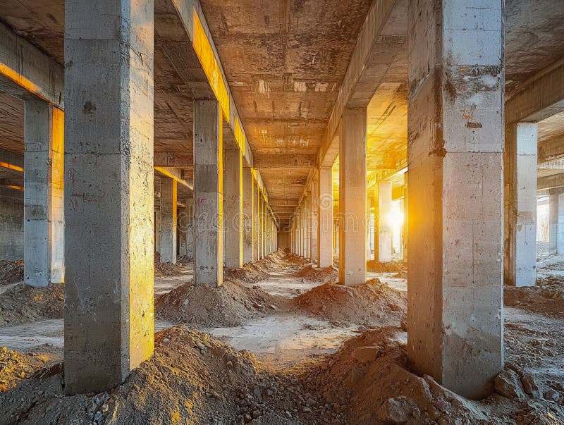 Building Pillars that Withstand Earthquakes Stock Illustration ...