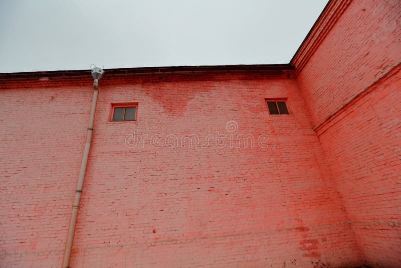 The Building of Pink Bricks Stock Photo - Image of outside, outdoor ...