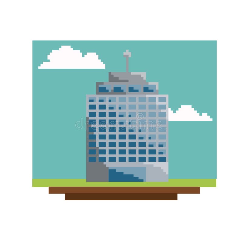 Building Pixel Logo Icon Design Stock Vector - Illustration of business ...