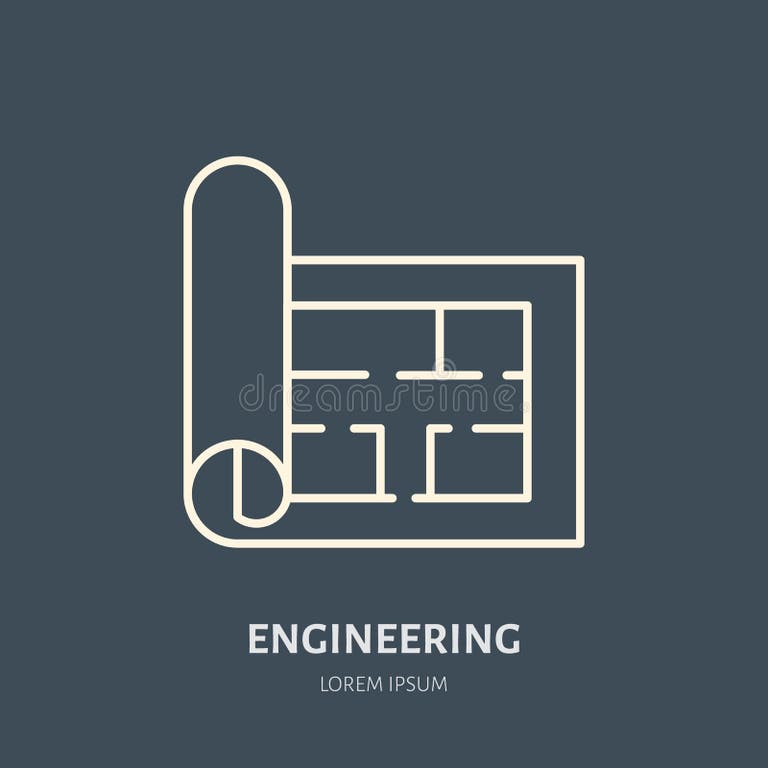 Building Plan Vector Flat Line Icon. Architecture Logo. Illustration of ...