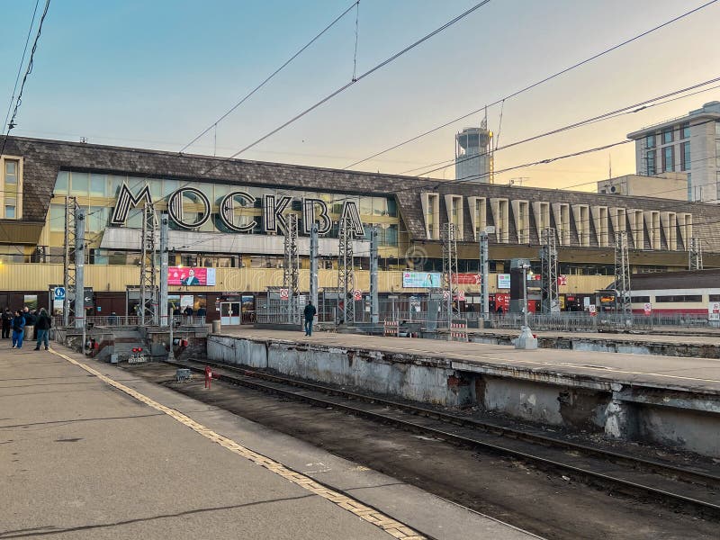 The Building and Platform of Paveletsky Railway Station in Moscow ...