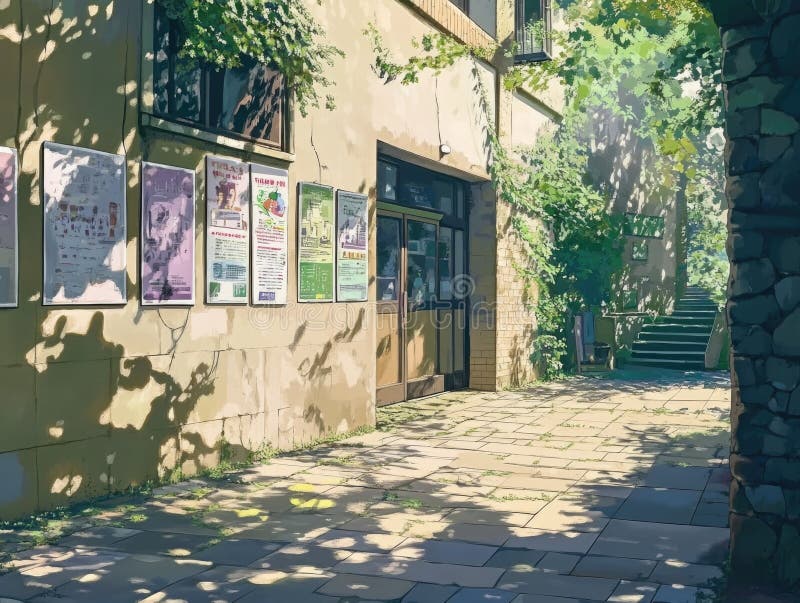 Building with Posters stock photo. Image of advertising - 379134328