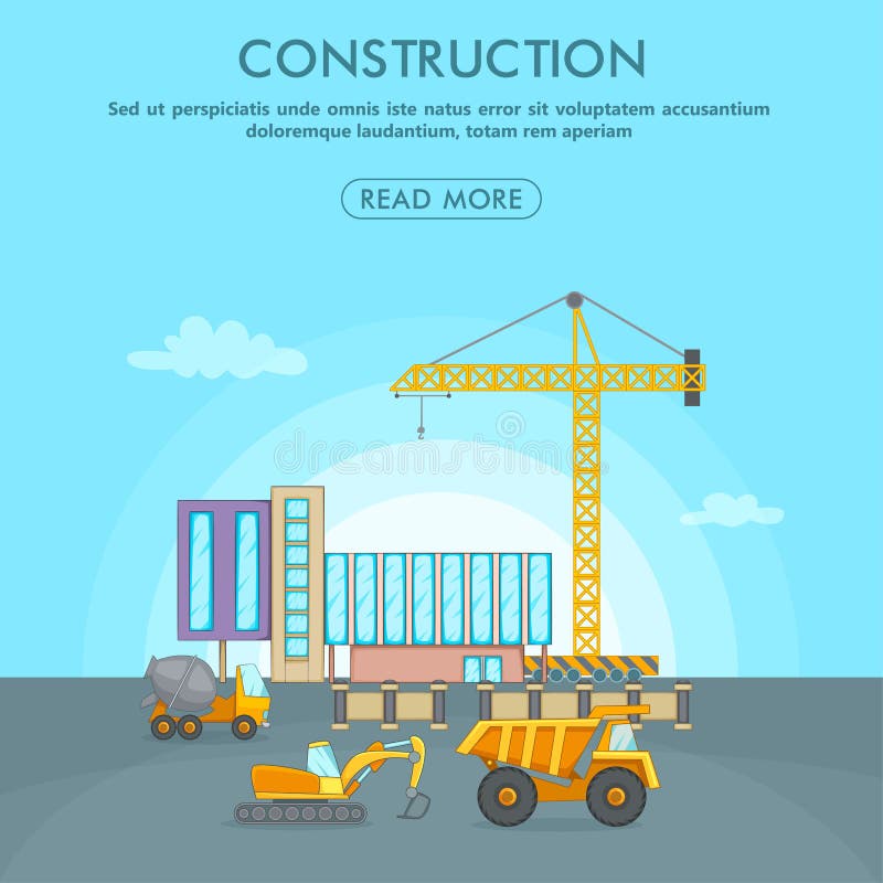 Building Process Concept Area, Cartoon Style Stock Vector ...