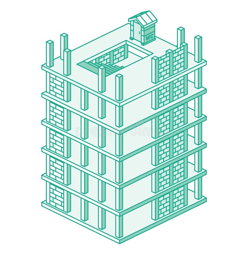 Building Process Concept. Construction of Skyscraper. Process of ...
