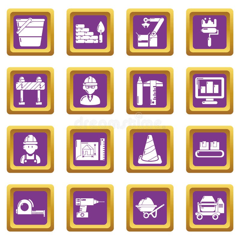 Industrial Building Icons Set Purple Stock Illustrations – 69 ...