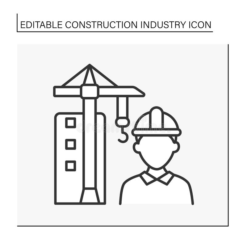 Building process line icon stock vector. Illustration of residential ...